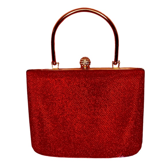 ASOS | Bags | Red Sparkle Gold Purse | Poshmark